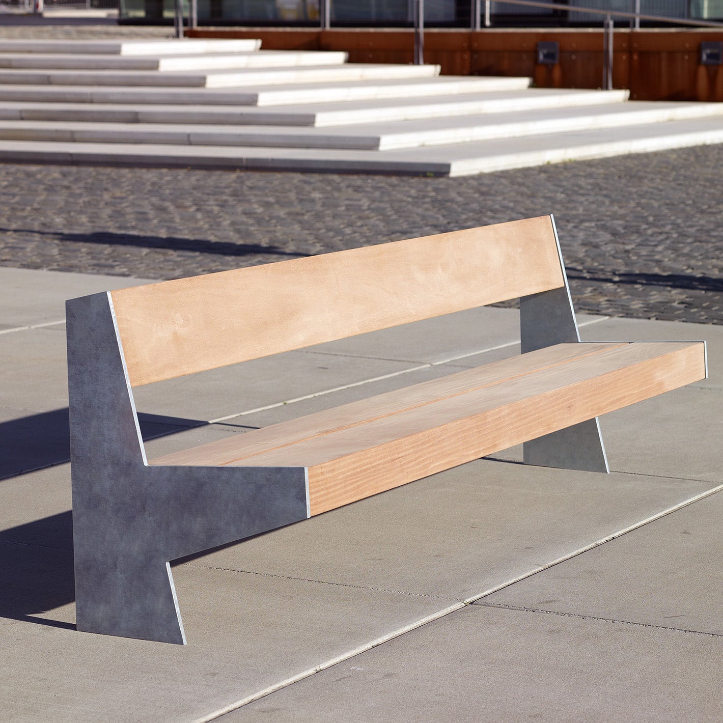 Versio Juno Parkbank Stahl – connexurban